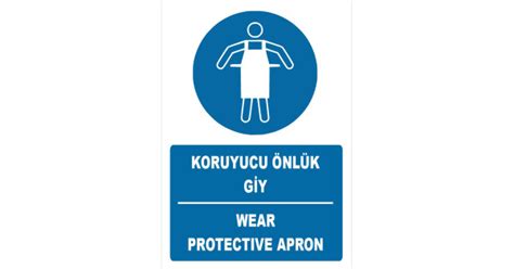 Turkish English Wear Protective Apron Sign Board Sign Label Zy1712