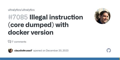 Illegal Instruction Core Dumped With Docker Version · Issue 7085