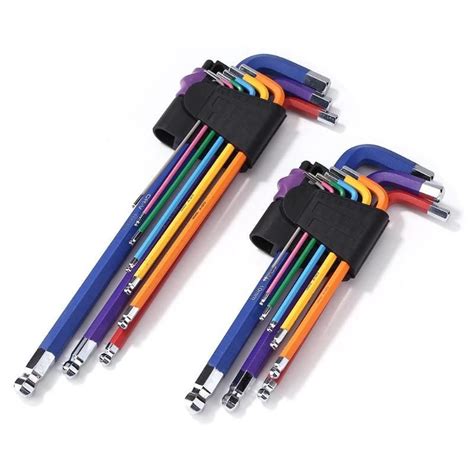 Color Coded Ball End Hex Allen Key L Torx Security Wrench Set Torque Long Metric With Sleeve