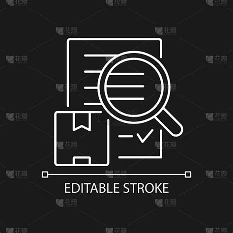 航运审计货物运输控制白色线性图标为黑色主题素材 花瓣网