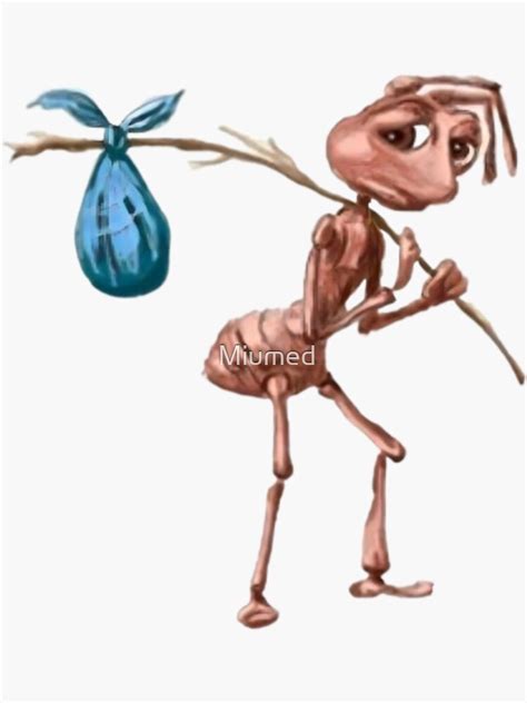 Sad Ant With Bindle Funny Homeless Ant Sticker For Sale By Miumed