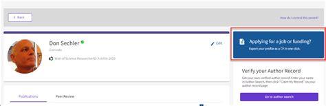 Exporting Your Reseacher Profile