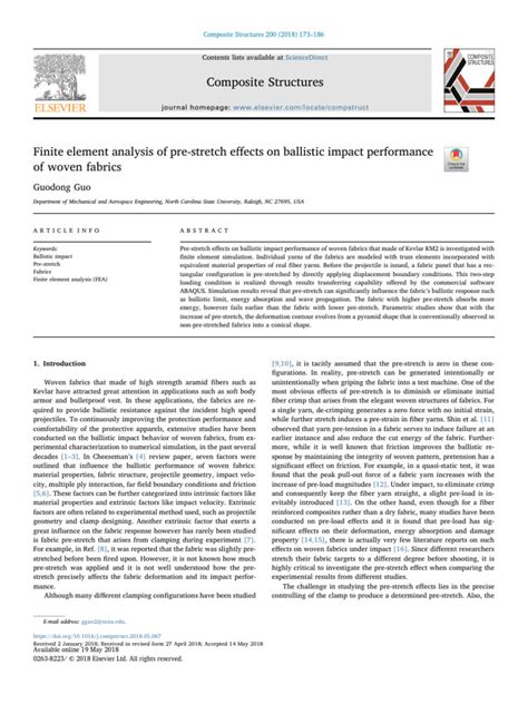 finite element analysis of pre stretch effects on ballistic impact