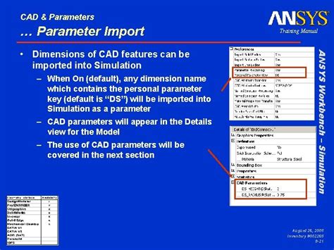 Chapter Nine Cad Parameters Cad Parameters Chapter Overview