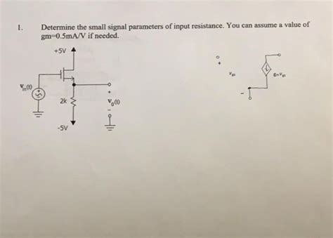 solved determine the small signal parameters of input