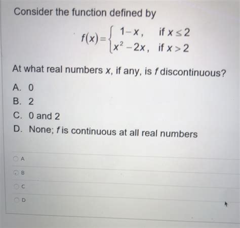 Solved Consider The Function Defined By 1 X If X 52 F X