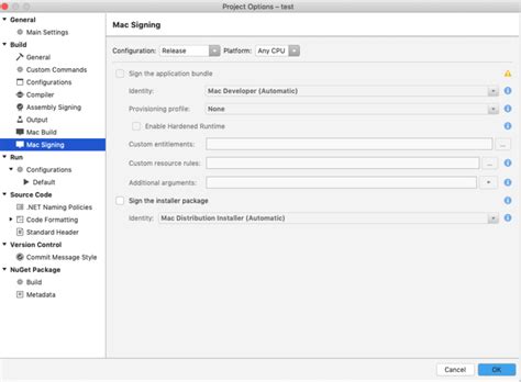 Macos Signing Mac App In Visual Studio For Mac Xamarin Stack Overflow