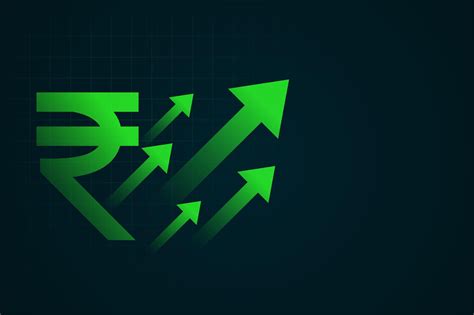 Inr Currency Rise Up Banner With Grow Up Arrow Sign Free Vector