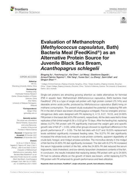 Pdf Evaluation Of Methanotroph Methylococcus Capsulatus Bath Bacteria Meal Feedkind As An