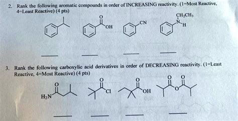 Solved Rank The Following Aromatic Compounds Order Ofincreasing Reactivity I Most Reactive