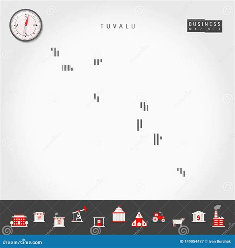 图瓦卢的传染媒介垂直线地图 图瓦卢的镶边剪影 现实指南针 R 库存例证 插画 包括有 墨卡托 指南针 149054477