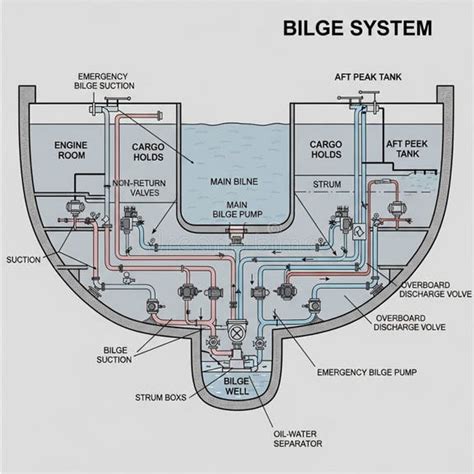Bilge Pump And Overboard Discharge Valves Facilitate Excess Water Stock