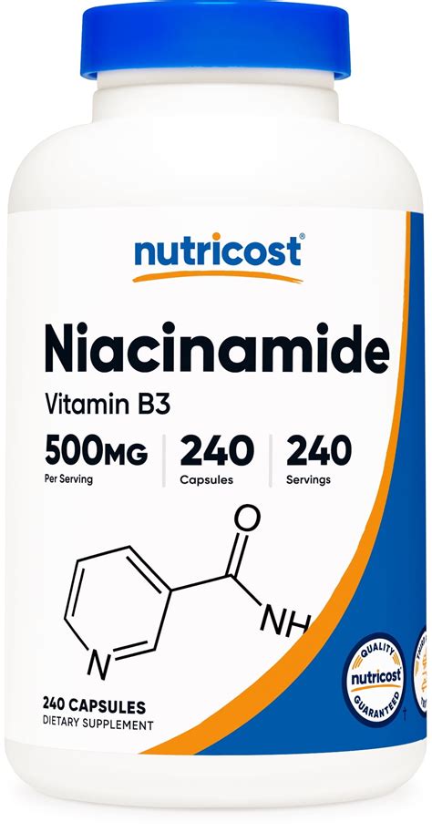 Nutricost Niacinamide Vitamin B3 500mg 240 Capsules Vitamin B 3 Supplement