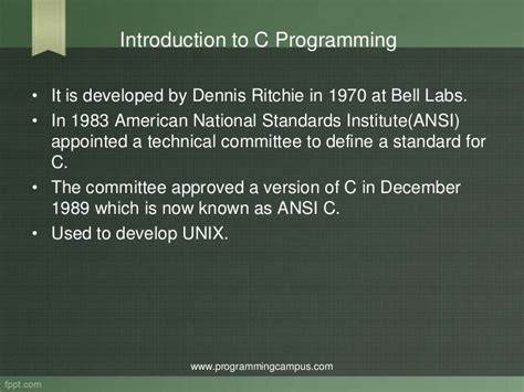Introduction To C Programming