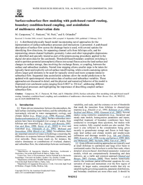 pdf surface subsurface flow modeling with path based runoff routing