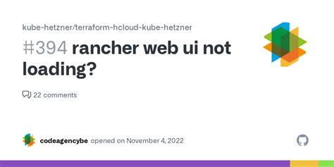 Rancher Web Ui Not Loading · Issue 394 · Kube Hetznerterraform Hcloud Kube Hetzner · Github