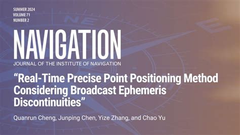 The Institute Of Navigation On Linkedin Real Time Precise Point Positioning Method Considering