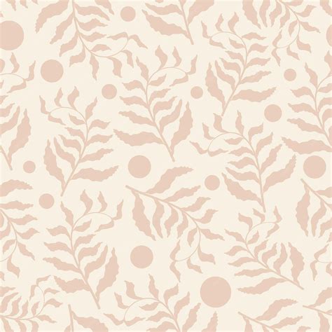 Premium Vector Herbal Seamless Beige Pattern With Leaves And Circles
