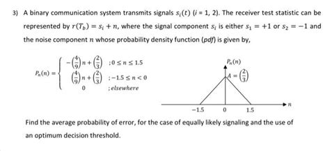 A Binary Communication System Transmits Signals