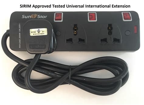 heavy duty universal extension 2meter wire trailing socket