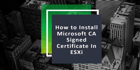 How To Install Microsoft Ca Signed Certificate In Esxi