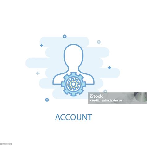 계정 라인 트렌디 아이콘입니다 간단한 선 컬러 일러스트 회계 세트에서 계정 기호 플랫 디자인입니다 Ui Ux에 사용할 수 있습니다 검은색에 대한 스톡 벡터 아트 및 기타