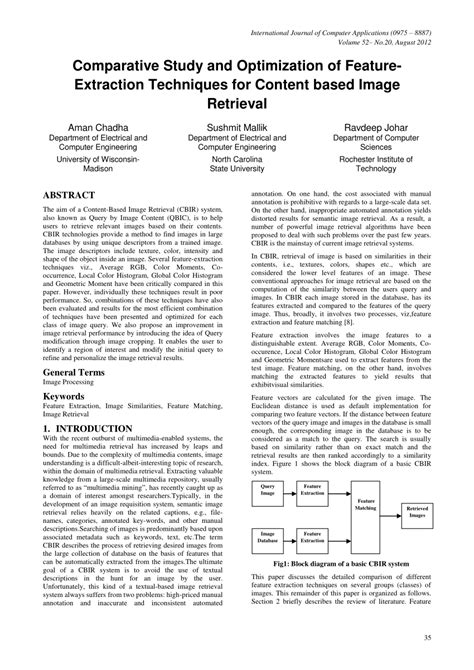 Pdf Comparative Study And Optimization Of Feature Extraction