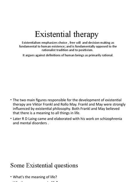 Existential Therapy Pdf Existentialism Psychotherapy