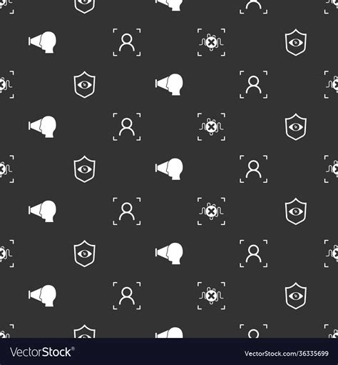 Set Rejection Voice Recognition Shield Eye Scan Vector Image