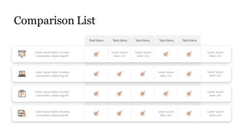 Comparison List PPT Slide Deck Financials Single