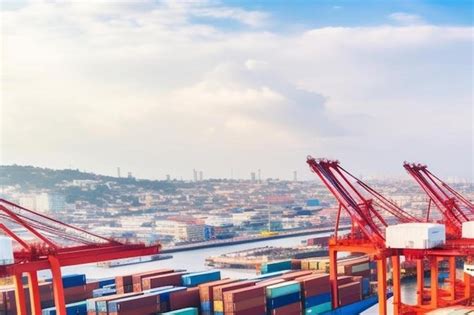 Premium Photo Aerial Top View Over International Containers Cargo Ship At Industrial Import
