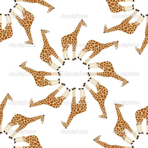 Seamless Giraffe Pattern Stock Vector Glorcza