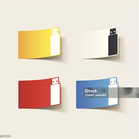 실감나는 디자인 요소 Usb 0명에 대한 스톡 벡터 아트 및 기타 이미지 0명 Usb 케이블 그림자 Istock