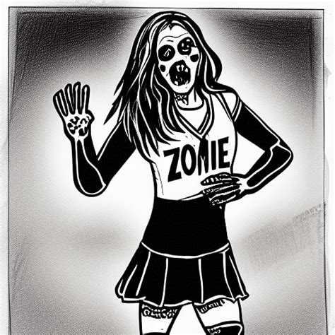 Zombie Cheerleader Sketch Creative Fabrica