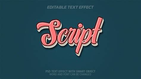 Premium Psd Script 3d Style Text Effect