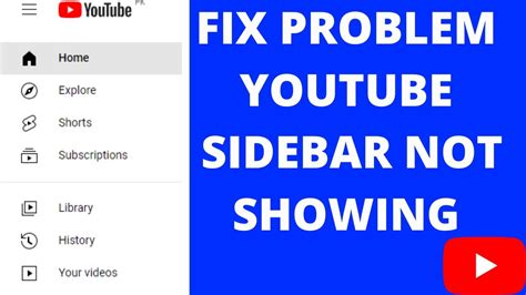 Fix Youtube Sidebar Not Showing In Laptop Youtube Sidebar Missing Youtube Menu Bar Not