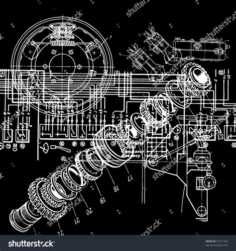 Technical Drawing Stock Vector Illustration 62571559 Shutterstock