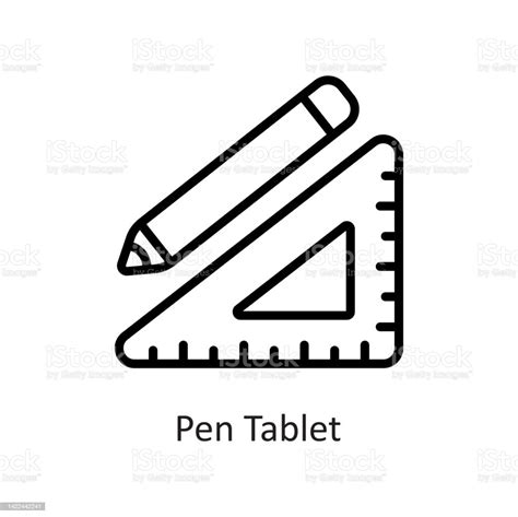 펜 태블릿 개요 벡터 아이콘 디자인 그림 흰색 배경에 Eps 10 파일 만짐에 대한 스톡 벡터 아트 및 기타 이미지 만짐