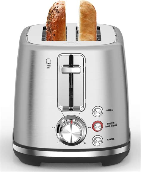 Amazon Com Longdeem 2 Slice Toaster Wide Slots Auto Shut Off 6 Shade Dial Perfect For Fruit