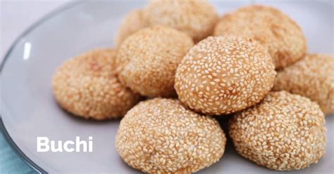 Buchi Recipe Buchi Is A Chewy Snack Made Of Fried Glutinous Rice Flour And A Sweet Bean Paste