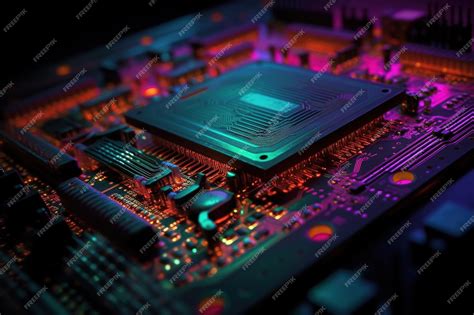 Premium Photo Abstract Technology Background With Futuristic Computer Microcircuit Board Ai