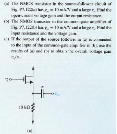 Solved A The Nmos Transistor In The Source Follower