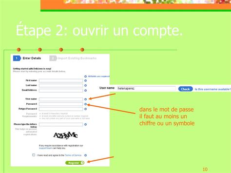 Ppt Cr Er Un Compte Sur Delicious Powerpoint Presentation Free