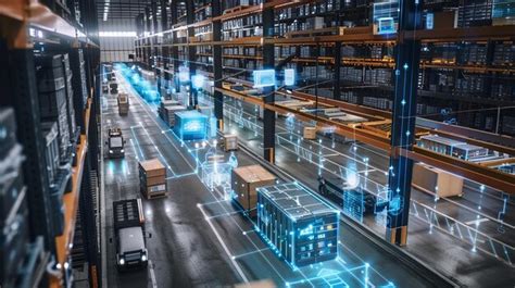 Iot In Logistics Smart Warehouse With Automated Inventory Management Premium Ai Generated Image