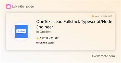 Remote Onetext Lead Fullstack Typescriptnode Engineer At Onetext