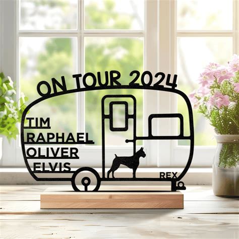 Caravan With Name Made Of Acrylic Glass Or Wood Personalized Decoration Wall Camping Holiday