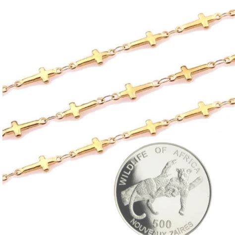 18k Gold Filled Cross Link Chain Cross Chain Link Chain Wholesale