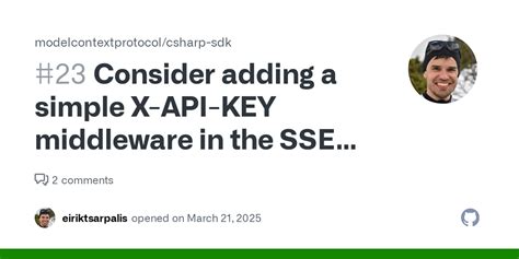 Consider Adding A Simple X Api Key Middleware In The Sse Server Example