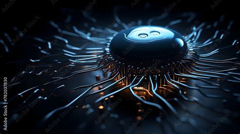futuristic artificial neuron concept with binary code transmission