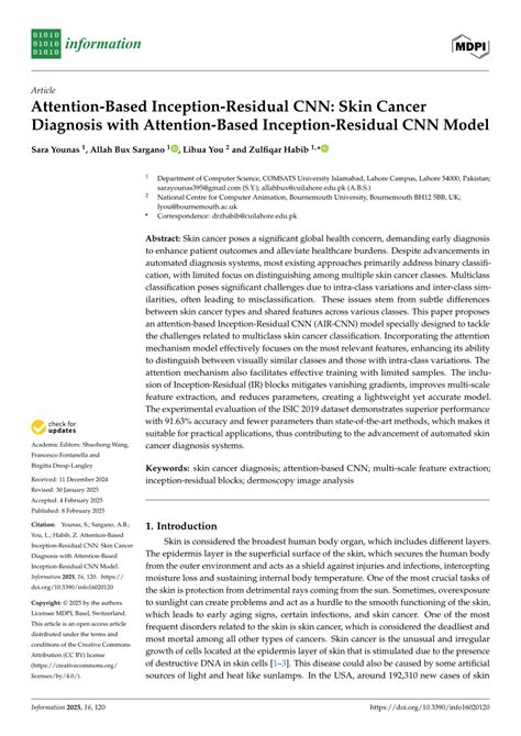 Pdf Attention Based Inception Residual Cnn Skin Cancer Diagnosis With Attention Based
